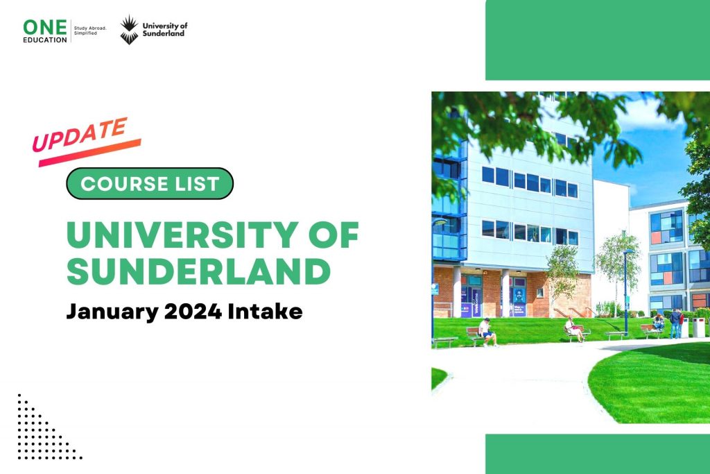 University of Sunderland: Recommended Courses for January Intake 2024